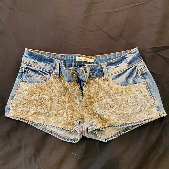 BSB | Shorts | Bsb Short Jeans With Gold Sparkles 0 Cotton | Poshmark